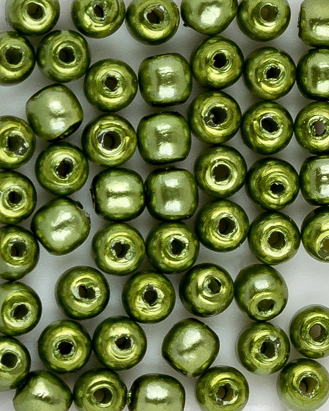 Стеклянные чешские бусины с покрытием под жемчуг, 2 мм, цвет Shiny Green Apple, 100 шт.