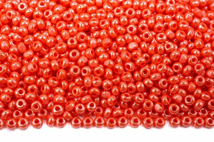 Бисер чешский PRECIOSA Граненый Шарлотта 8/0 98140 оранжевый непрозрачный блестящий, около 10 грамм