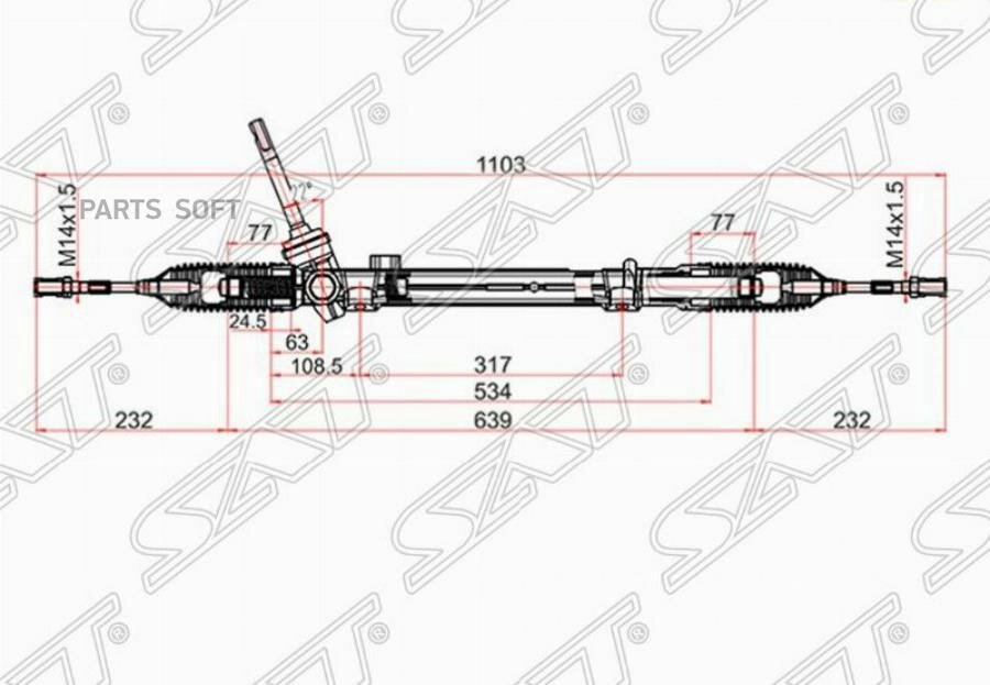 Рейка рулевая Nissan Qashqai 06-22 / X-Trail 07-15 левD SAT ST-48001-JD90B | цена за 1 шт