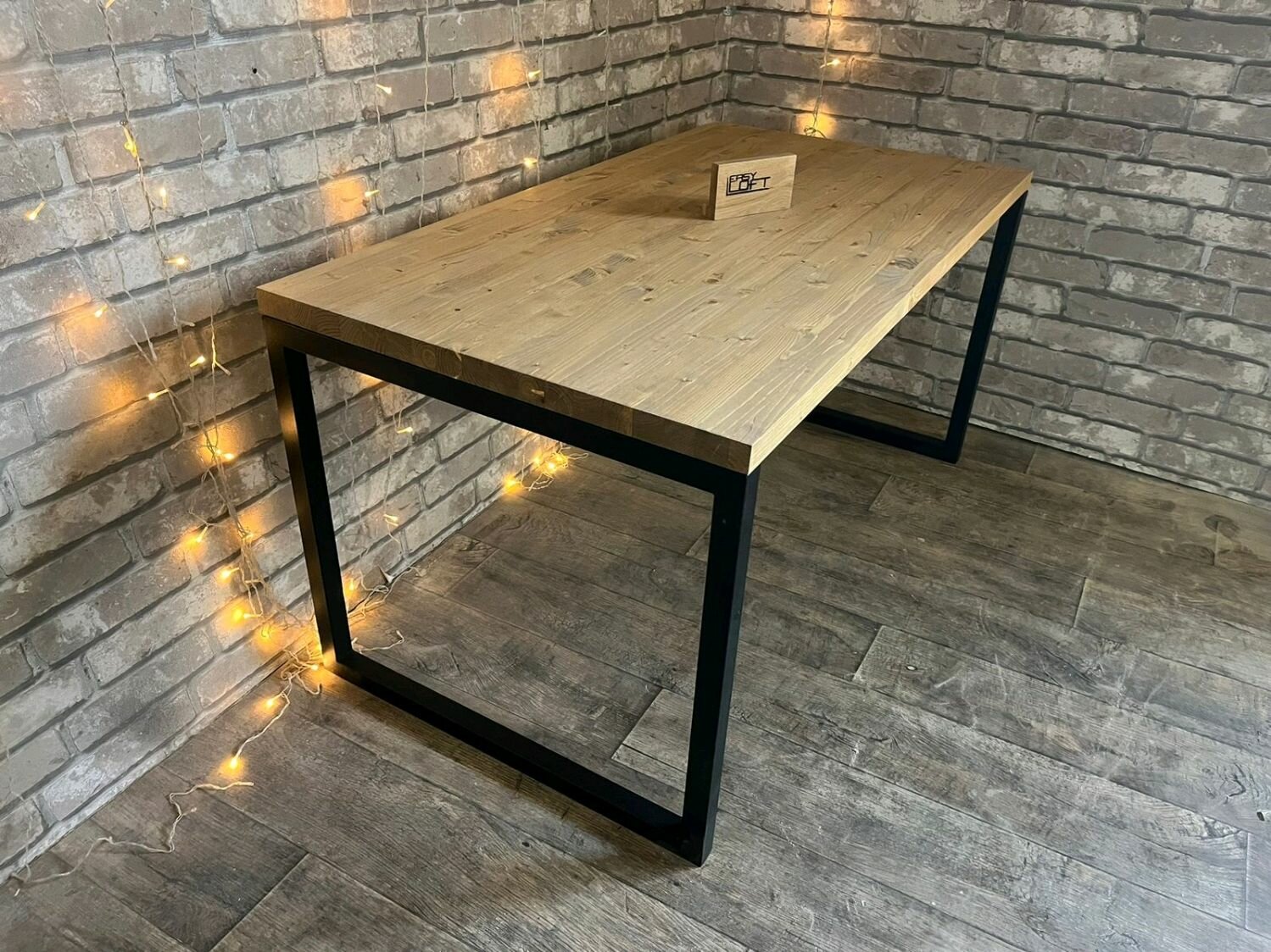 Стол EasyLOFT в стиле лофт, письменный/обеденный, 150x80x75 см, цвет светлый дуб