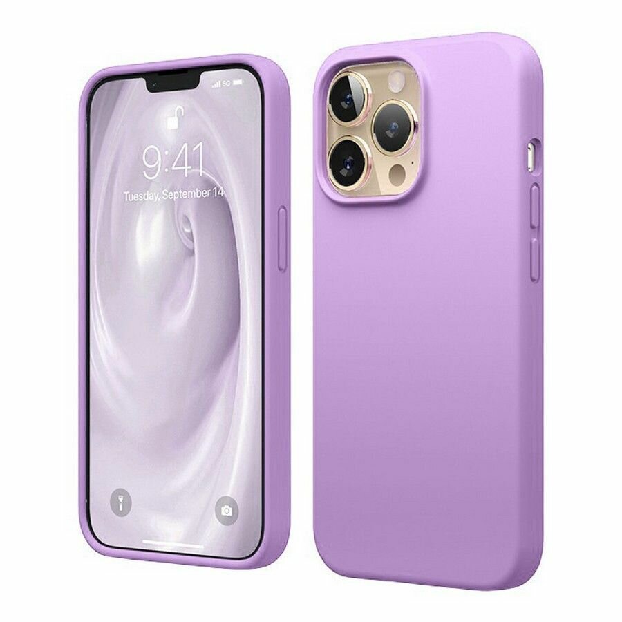 Силиконовая накладка (Silicone Case) для Apple iPhone 15 Pro (6.1) светло-сиреневый