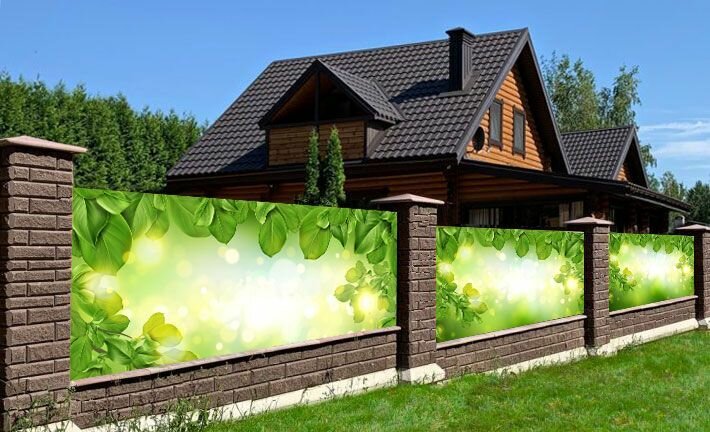 Баннер на забор 3 х 1 м с люверсами / Зелень 1