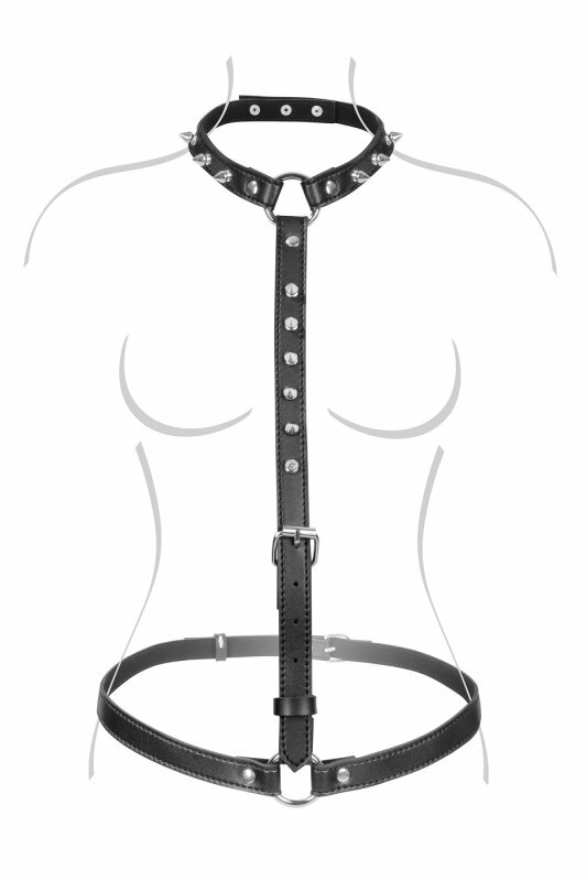 Фиксаторы CONCORDE Fetish Tentation, искусственная кожа, шипованные, черные