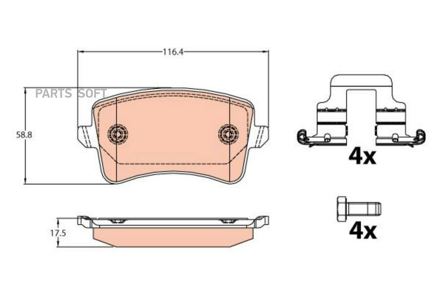 ZF RUSSIA GDB2107ZFR Колодки тормозные задние дисковые A4 2007>/ A5/S5 2008>/ Q5 2008> ()