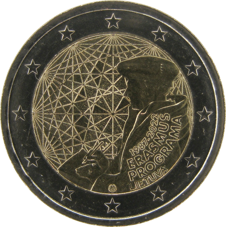 Литва 2 евро 2022 / 35 лет Программе ERASMUS