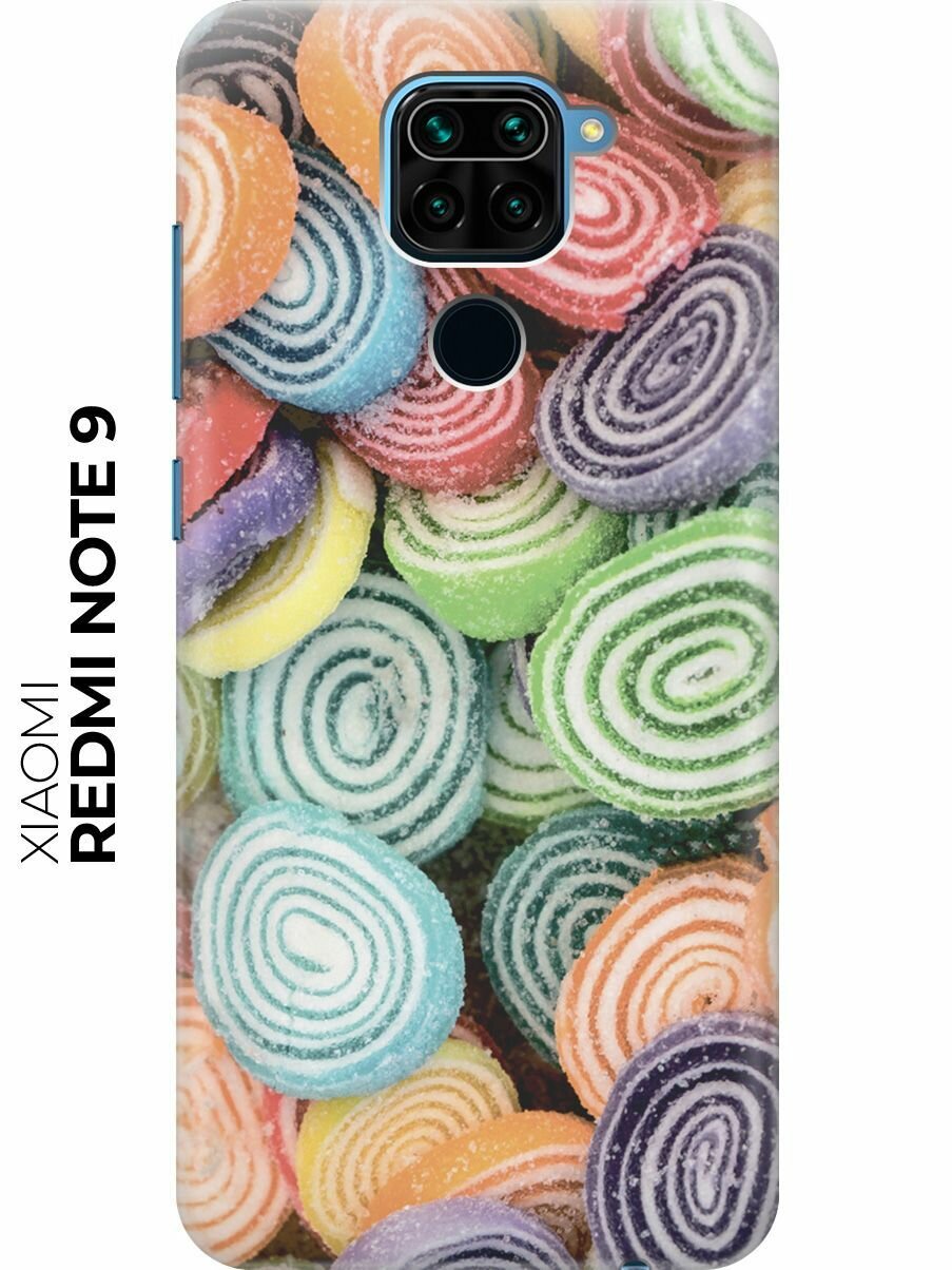 Силиконовый чехол Разноцветные сладости на Xiaomi Redmi Note 9 / Сяоми Редми Ноут 9