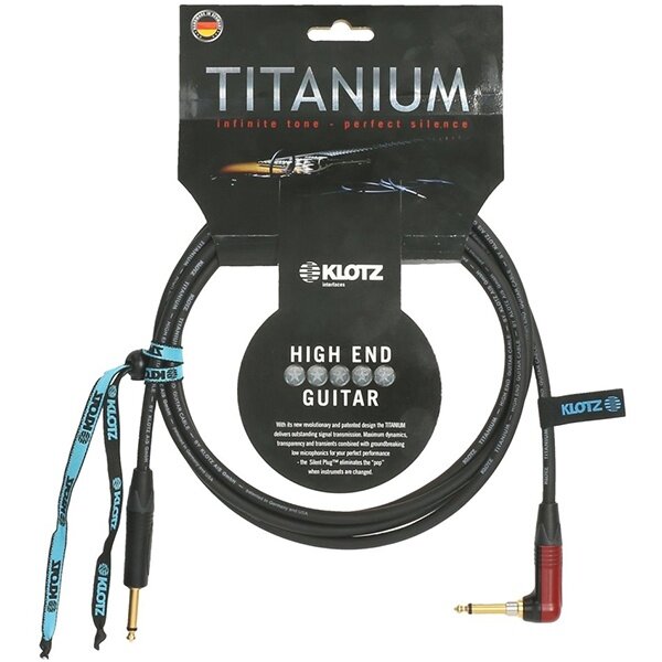 Кабель инструментальный, 4.5м, прямой/угловой Silent Plug, Klotz TIR0450PSP