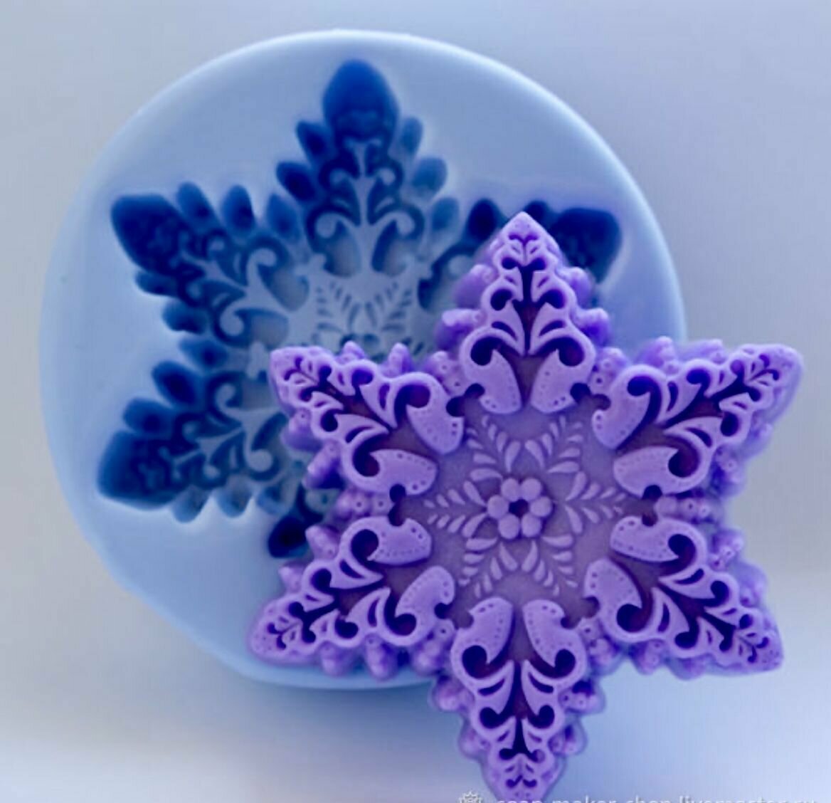 Силиконовая форма для мыла Снежинка, для свечей гипса 1шт 8 * 8 * 2 см