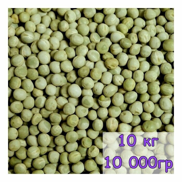 Горох зеленый целый 10 000 гр, 10 кг (кубанский) сушеный Высший сорт, Вегетарианский продукт, Vegan