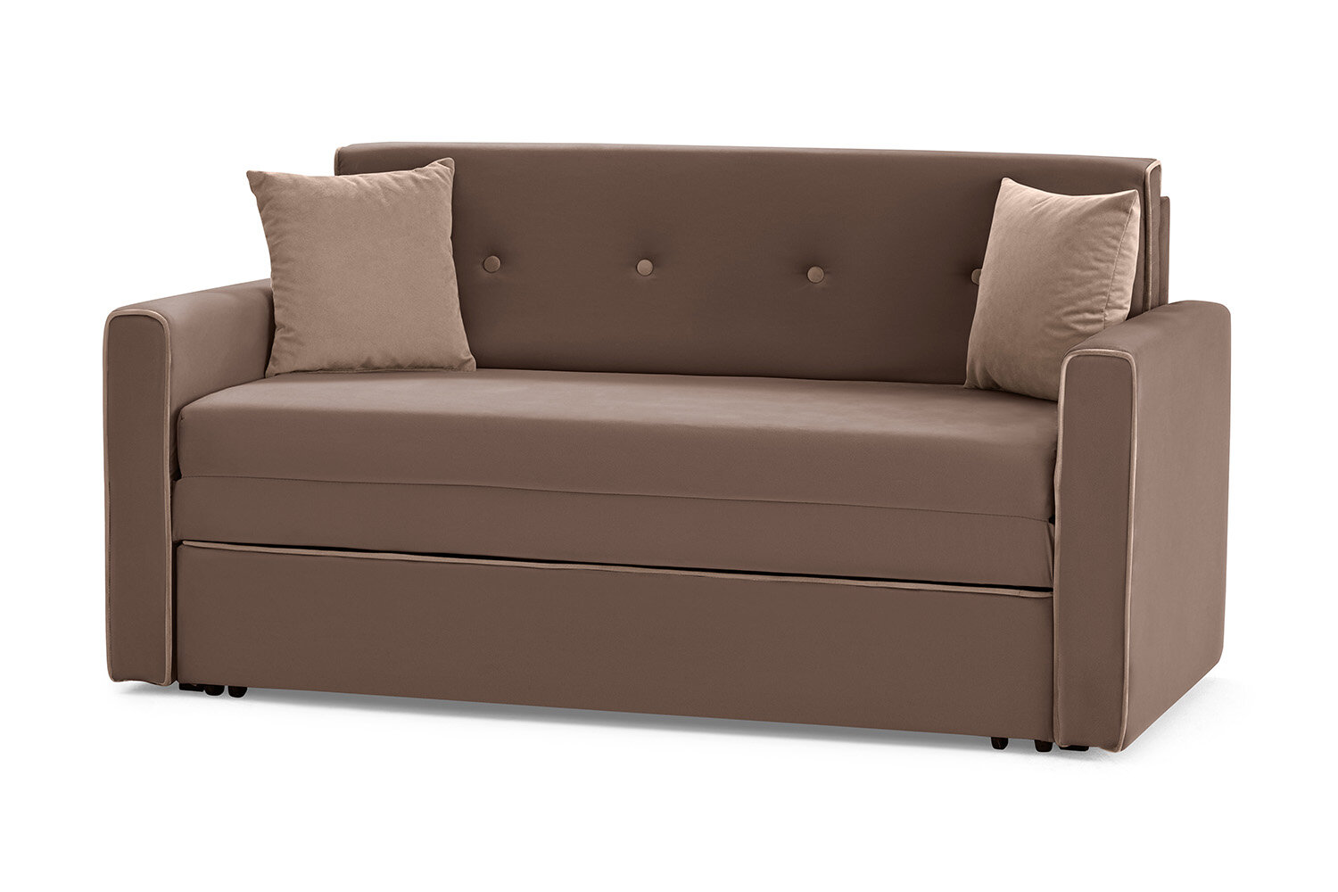 Диван-кровать Hoff Вегас прямой, 162х84х77 см, еврокнижка, цвет шоколадный