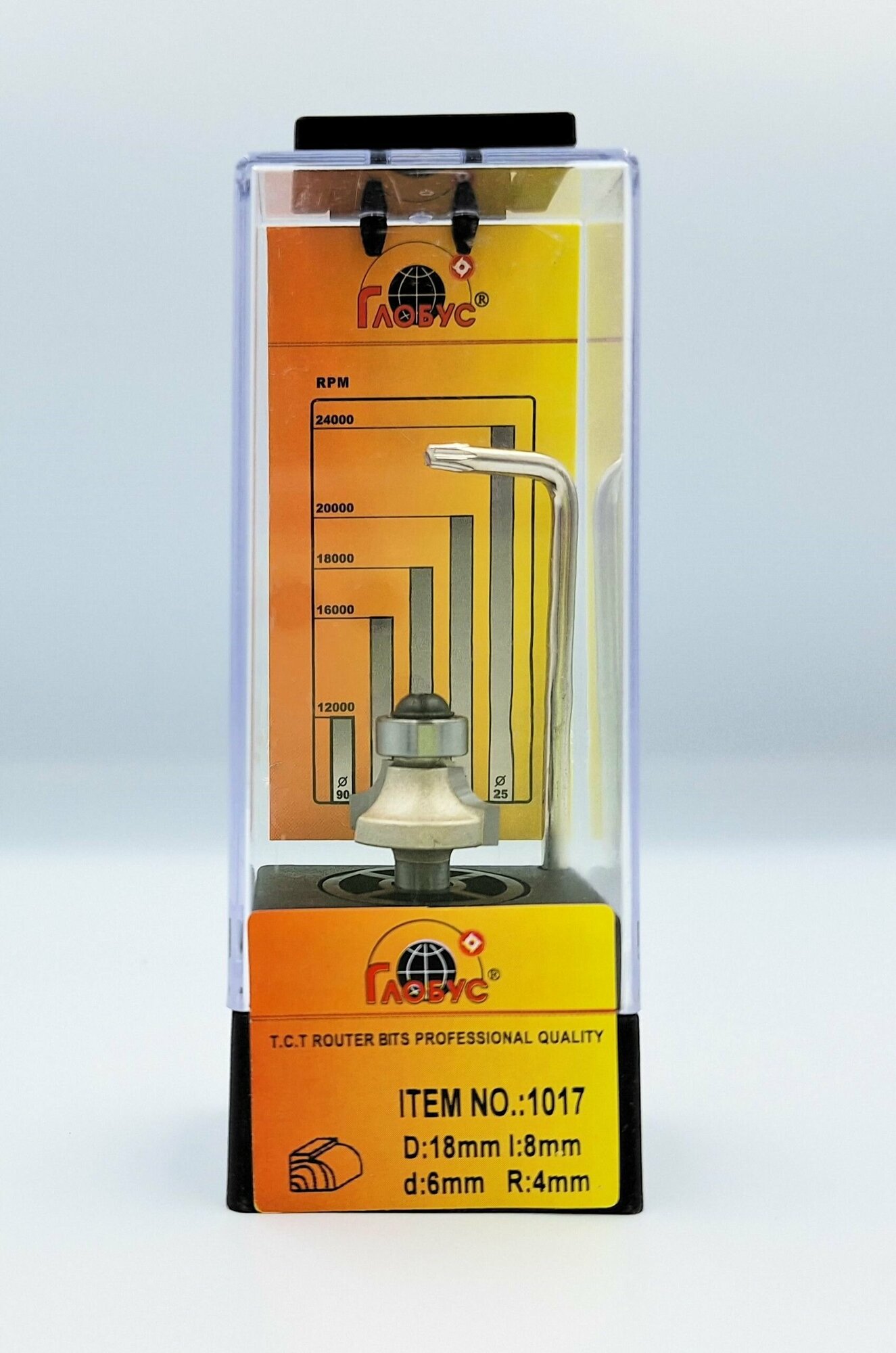 Фреза Globus 1017 R4, хвостовик 6мм