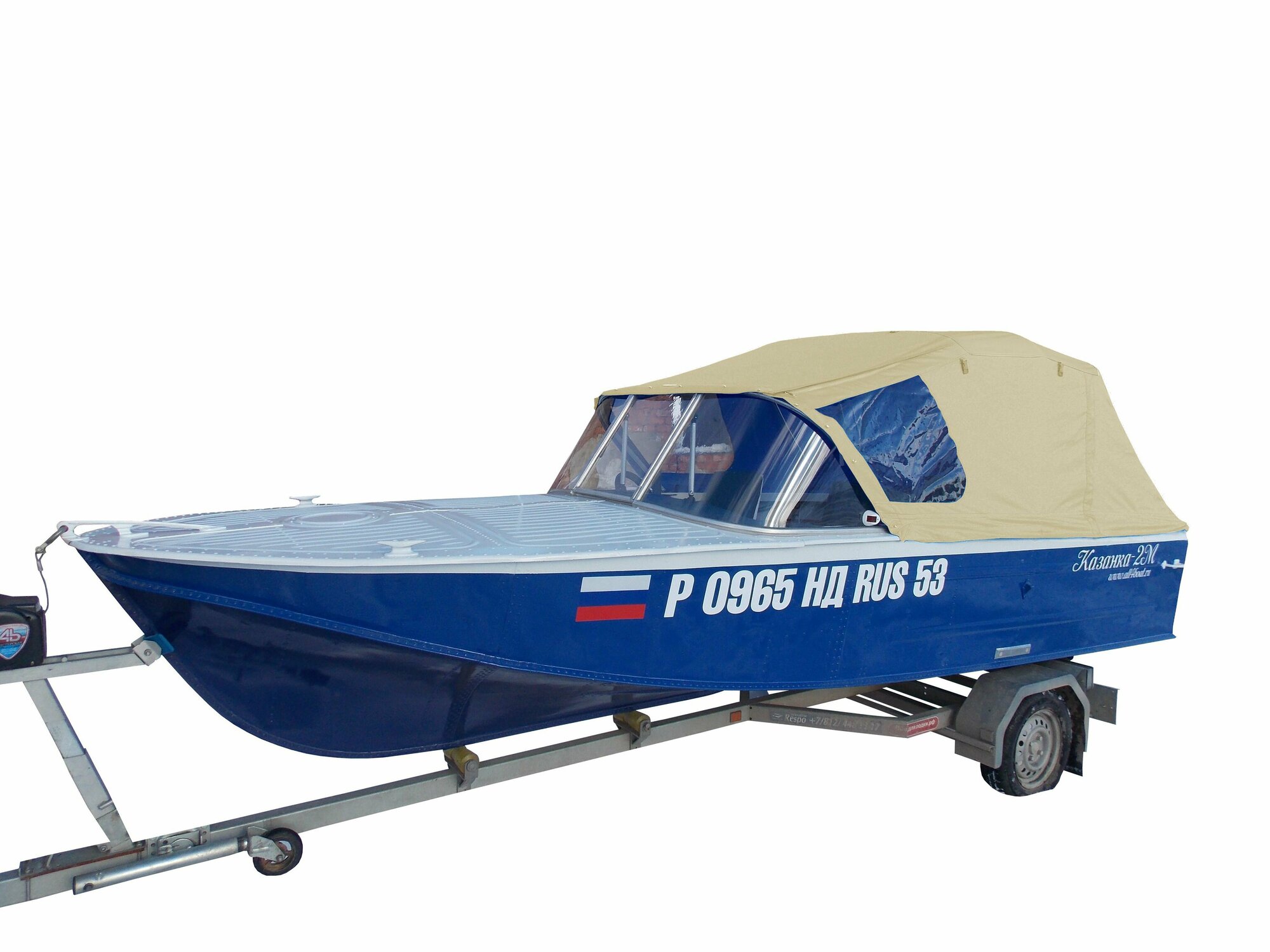 Казанка-2М. Стекло с калиткой, тент, дуги, крепление. Комплект "Длинный"