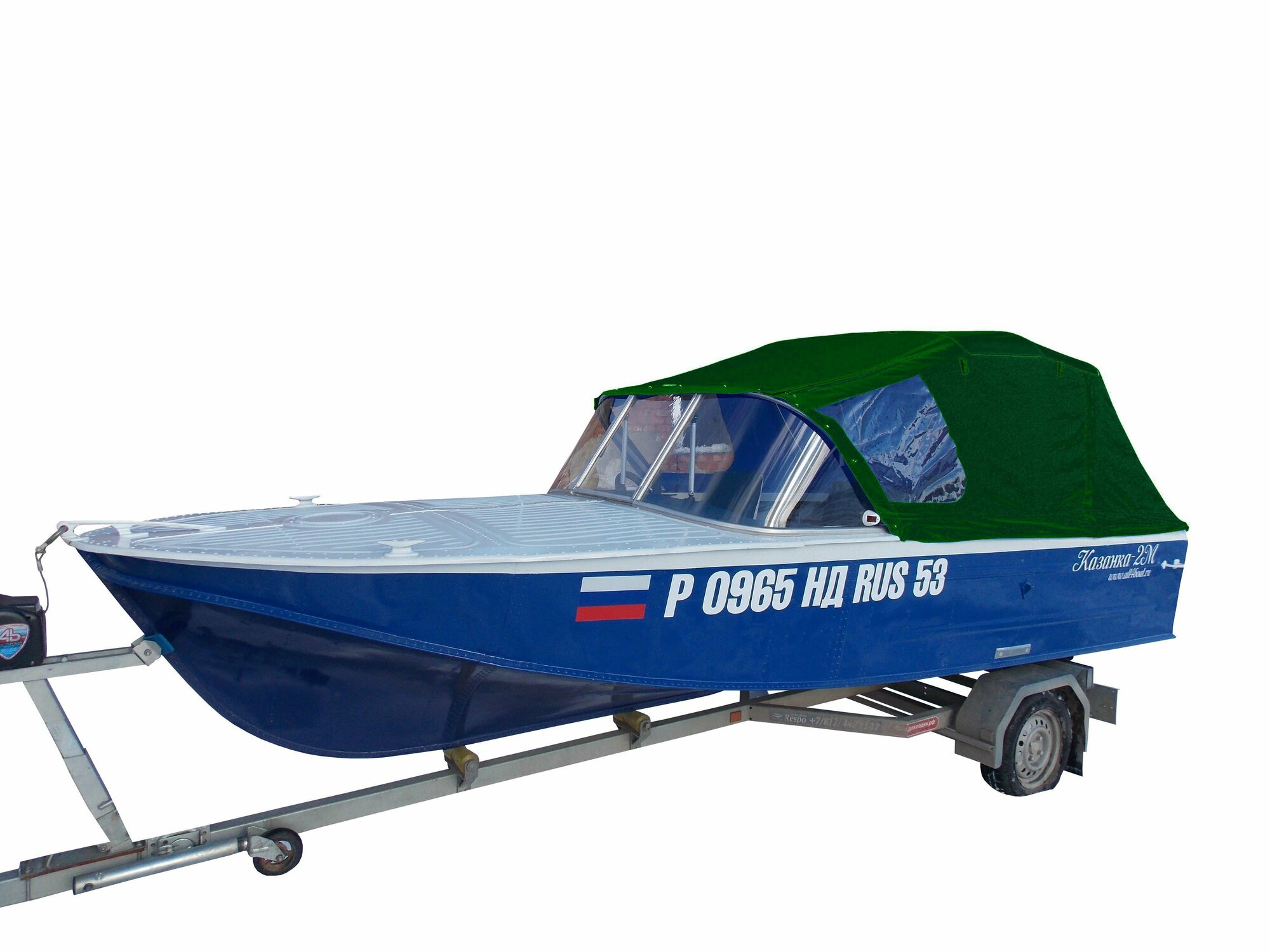 Казанка-2М. Стекло с калиткой, тент, дуги, крепление. Комплект "Длинный"