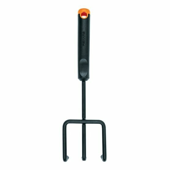 Культиватор ручной Fiskars 1027019, стальные зубцы, черное покрытие, легкий, эргономичный