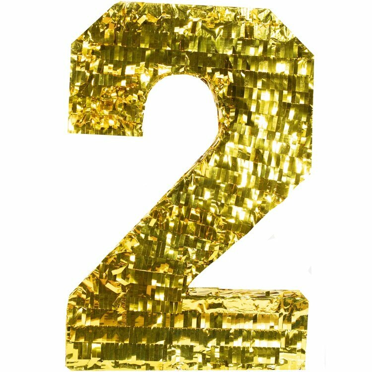 Пиньята Цифра "2" Золото