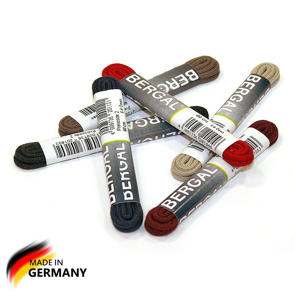 BERGAL Шнурки круглые, тонкие 60 см, цветные. (натуральный (100))