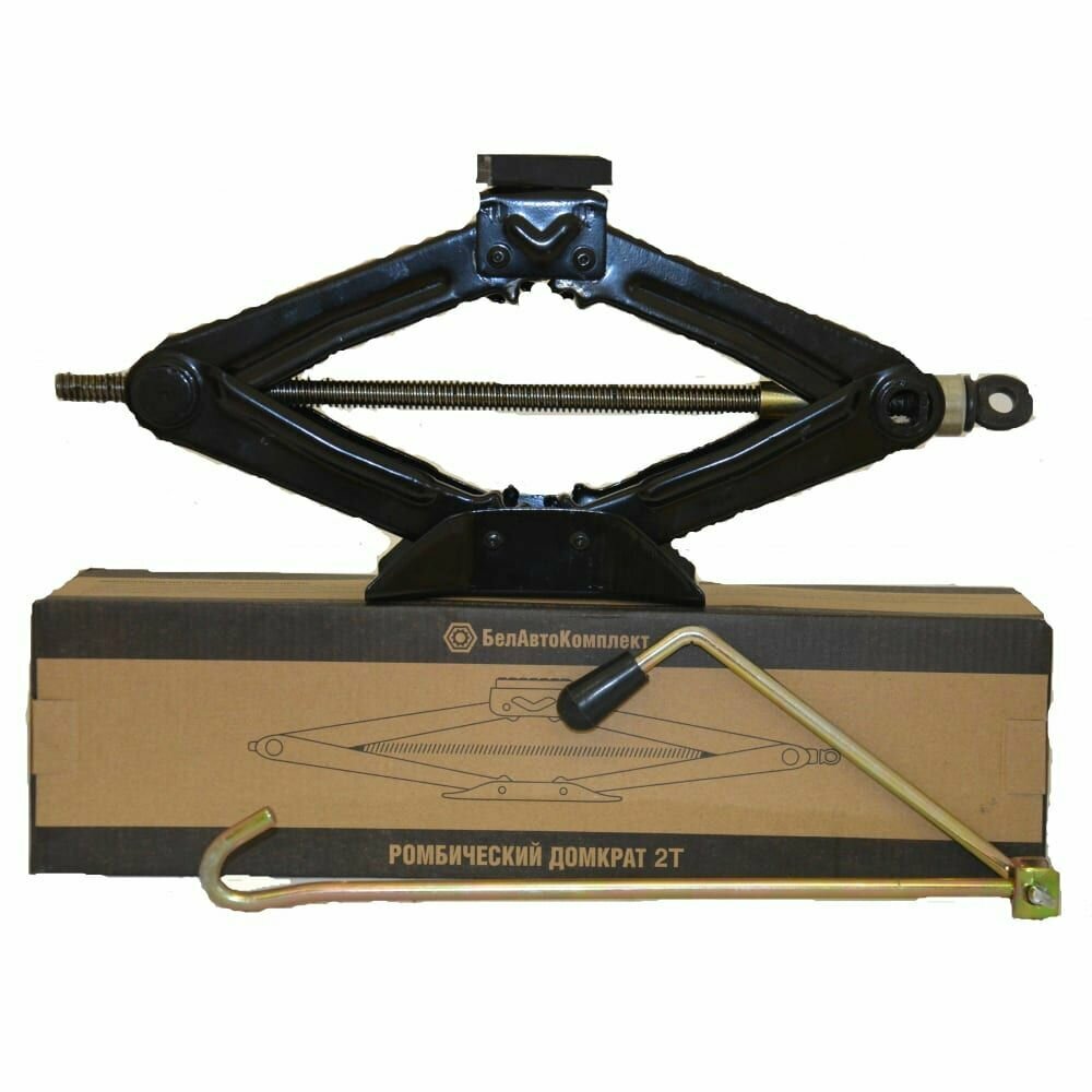 Домкрат ромбовый ВАЗ, иномарки 2000 кг, 100-380 мм, универсальный, резиновая опора