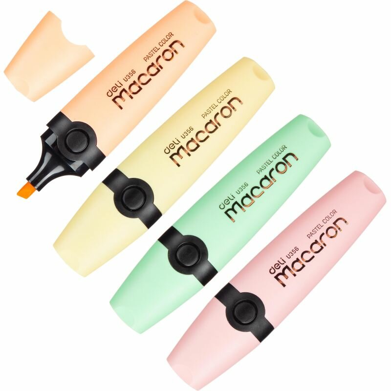 Deli Набор текстовыделителей Macaron, 4 цвета, 1-5 мм