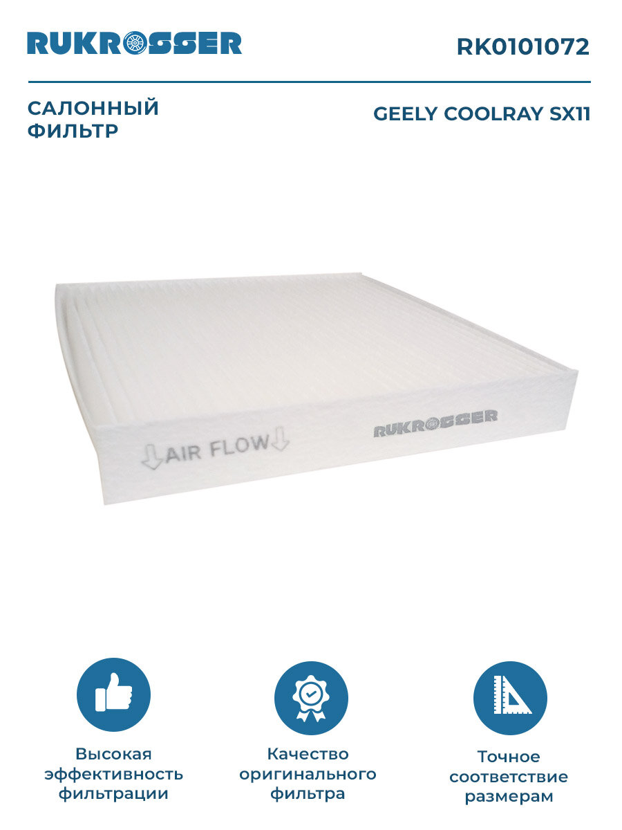 Фильтр салонный Rukrosser RK0101072 для Geely Coolray SX11 / OEM 8022020800