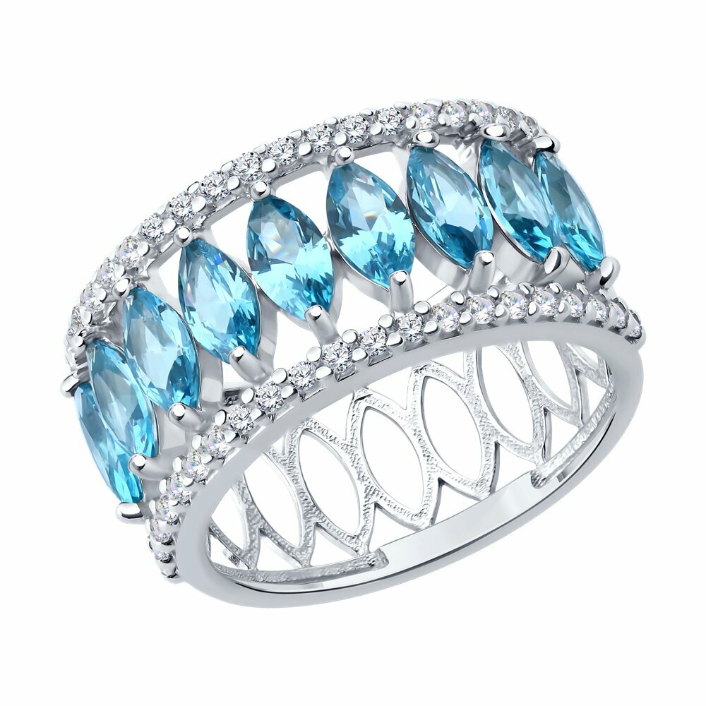 Кольцо, серебро, 925 проба, родирование