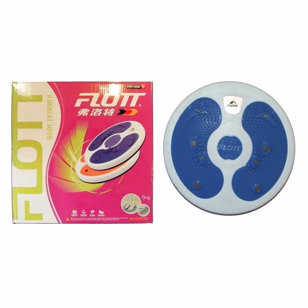 Диск гимнастический FLOTT, для пресса и спины, белый/синий, 30 см