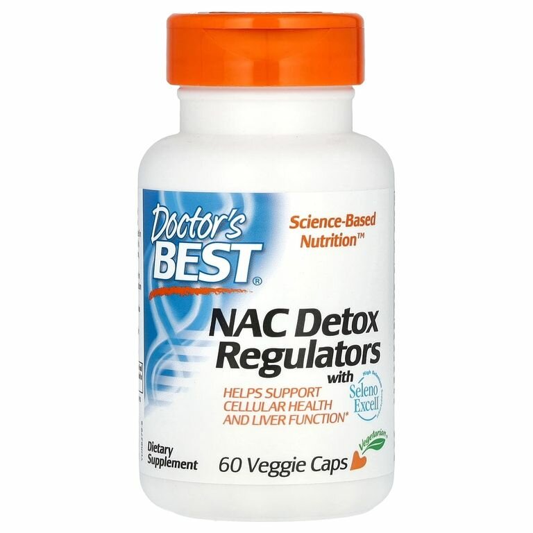 Doctor's Best NAC, N-ацетилцистеин, поддержка общего здоровья, 60 капсул