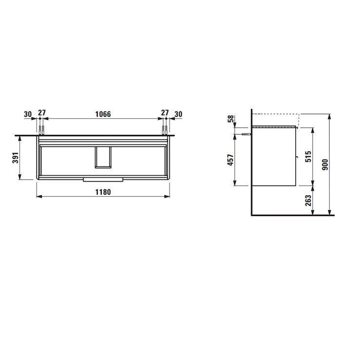Laufen VAL Раковина 1200х420х115мм с 1 отв. под смеситель, цвет: белый 8.1028.9.000.104.1