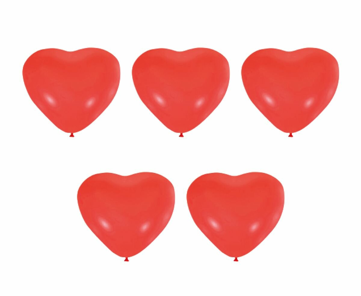 Набор воздушных шаров "BOOMZEE" BWH-30 "Сердце" 30 см 5 шт. 01_красный