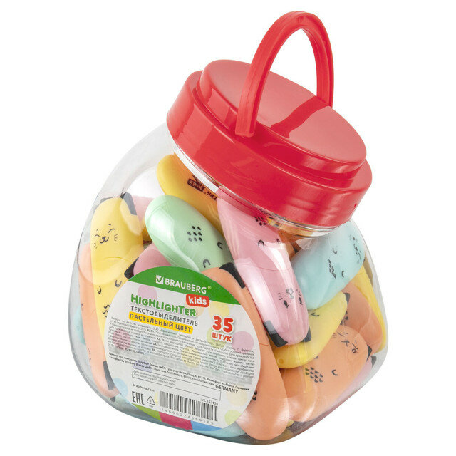 BRAUBERG Текстовыделитель мини Cute Cats Pastel 1-5 мм цвет в ассортименте, 1 шт
