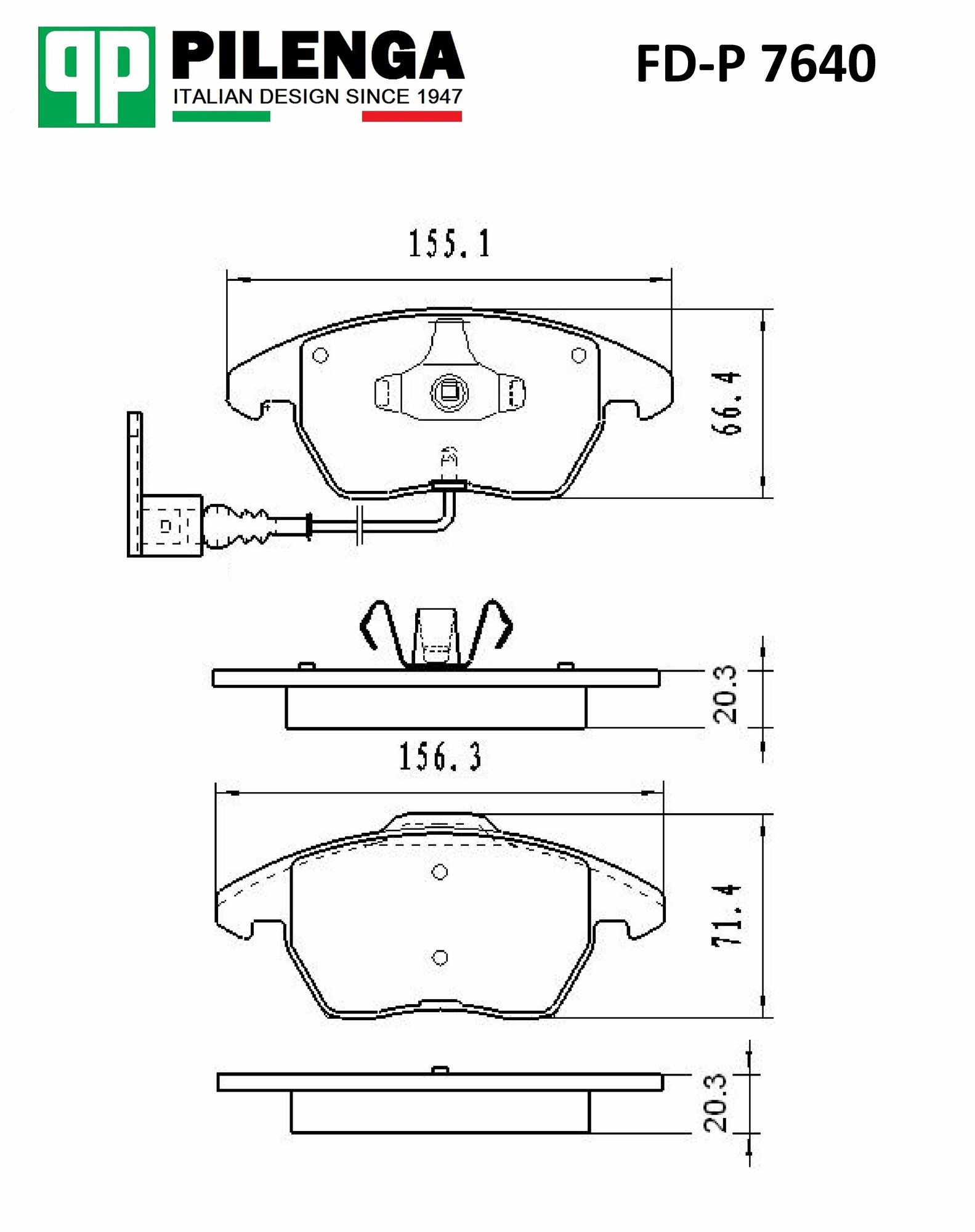PILENGA колодки тормозные дисковые ПЕР, POLO, GOLF V, GOLF VI, JETTA, PASSAT, TOURAN FDP7640