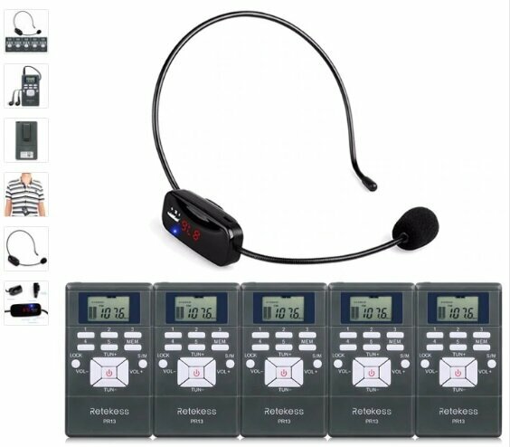 Радиогид гид RETEKESS 1 передатчик и 5 приёмников.