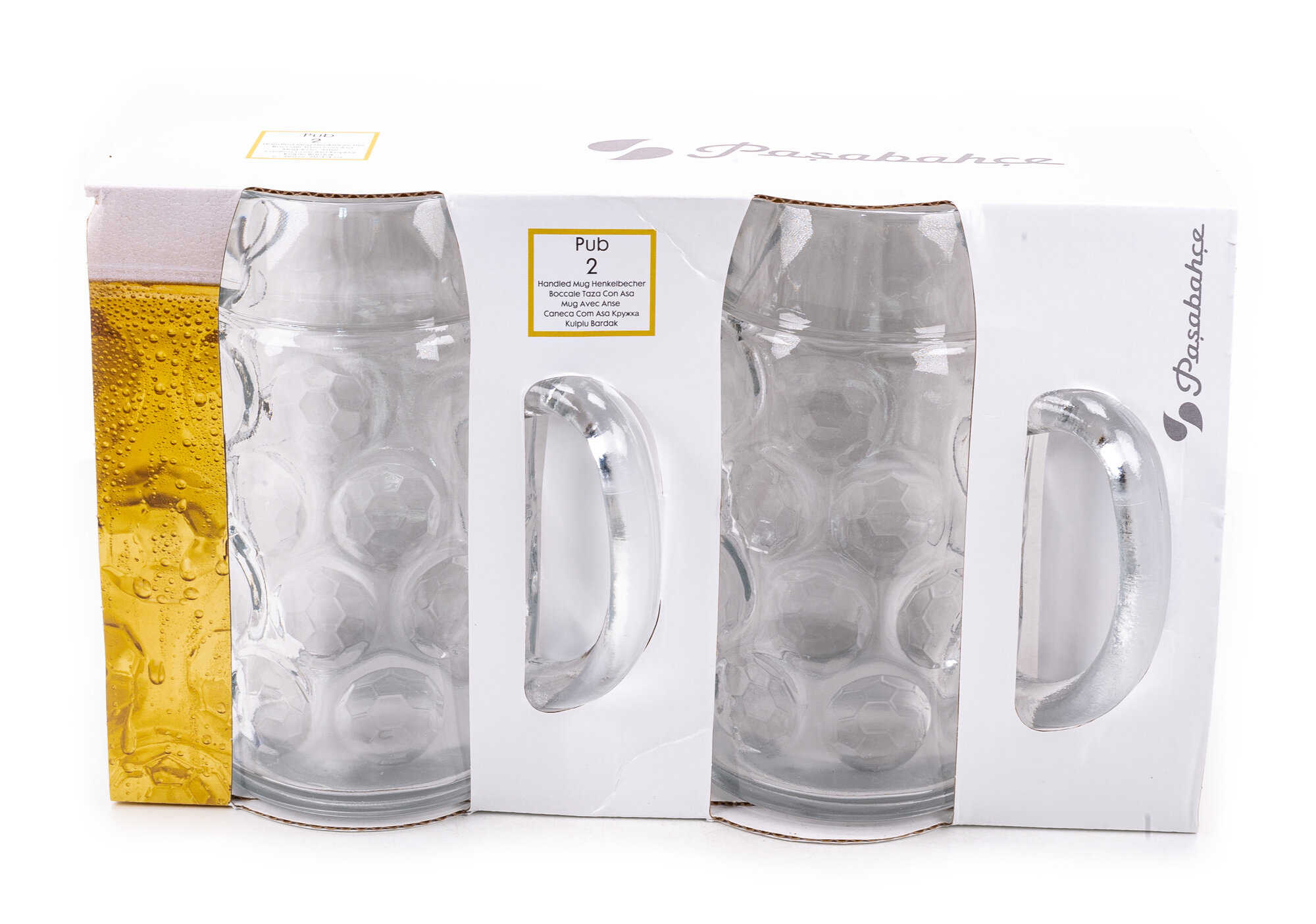 Набор пивных кружек Pasabahce / Пашабахче PUB, из стекла, прозрачные, 2шт. по 625мл