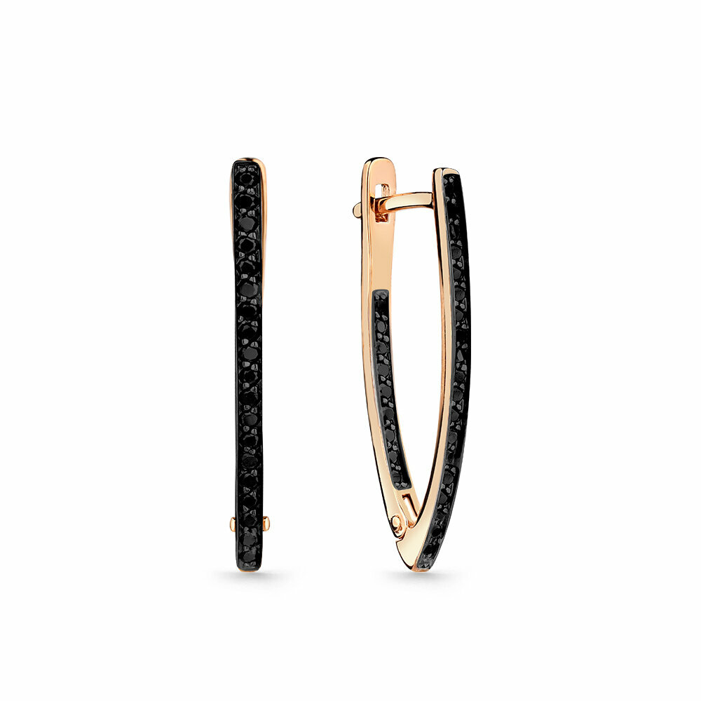 Серьги, красное золото, 585 проба, фианит