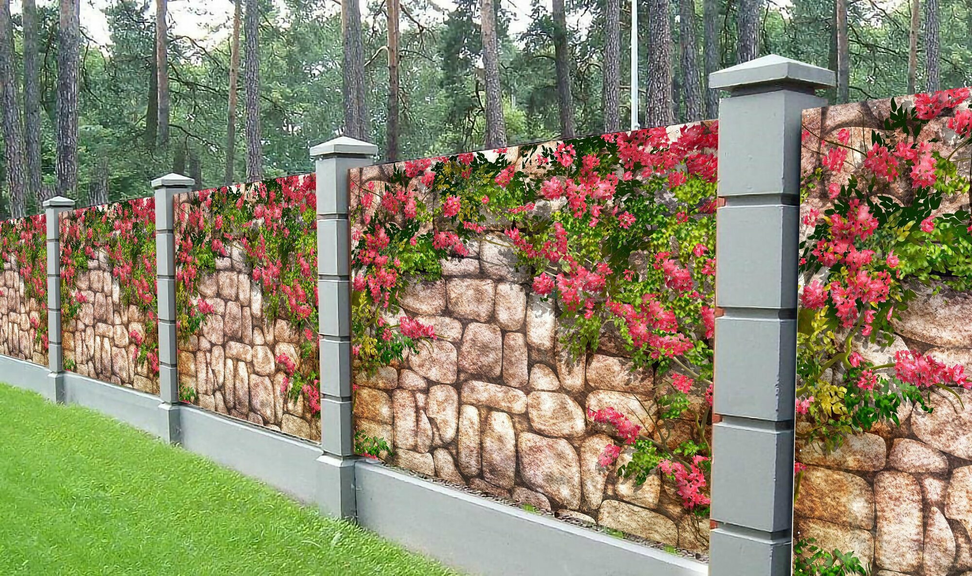 Фотосетка для забора, фасада Фотофасад с люверсами 2,4 х 2 м