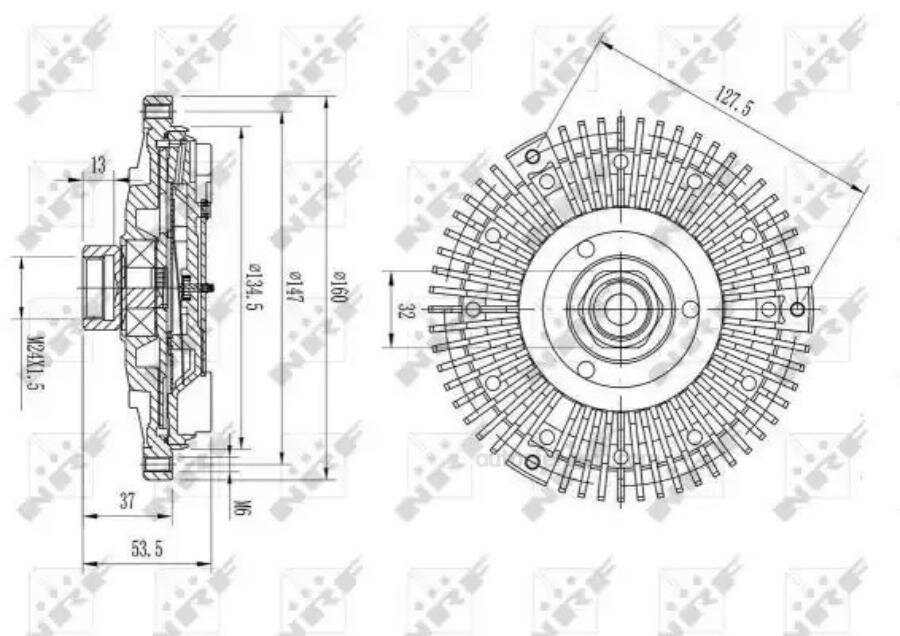 NRF 49581 Вискомуфта вентилятора BMW 740i 01/1996-11/2001