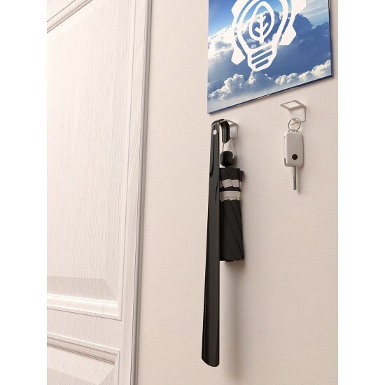 Держатель в стиле лофт Embodiment для обувных ложек/рожков/лопаток и зонтов, настенный, белый