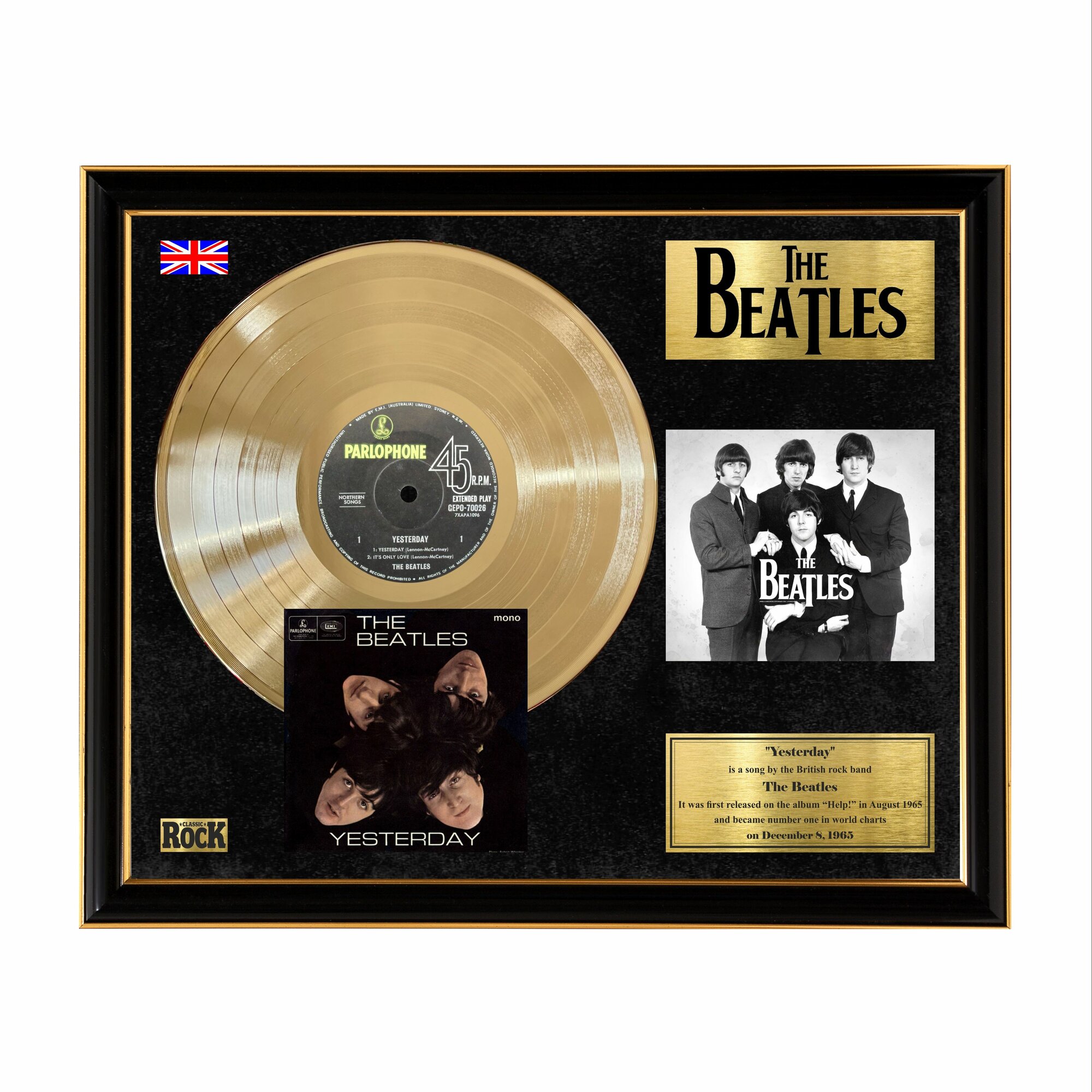 Картина в рамке с пластинкой The Beatles