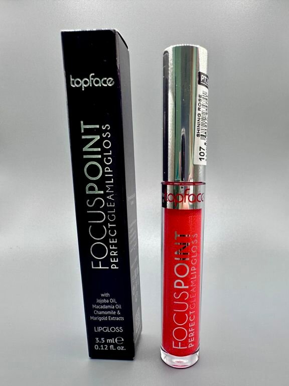 Topface Блеск для губ Focus Point РТ207, тон 107 shining rose