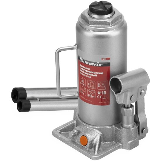 Домкрат гидравлический бутылочный Matrix 50767, 10 т, h подъема 230–460 мм