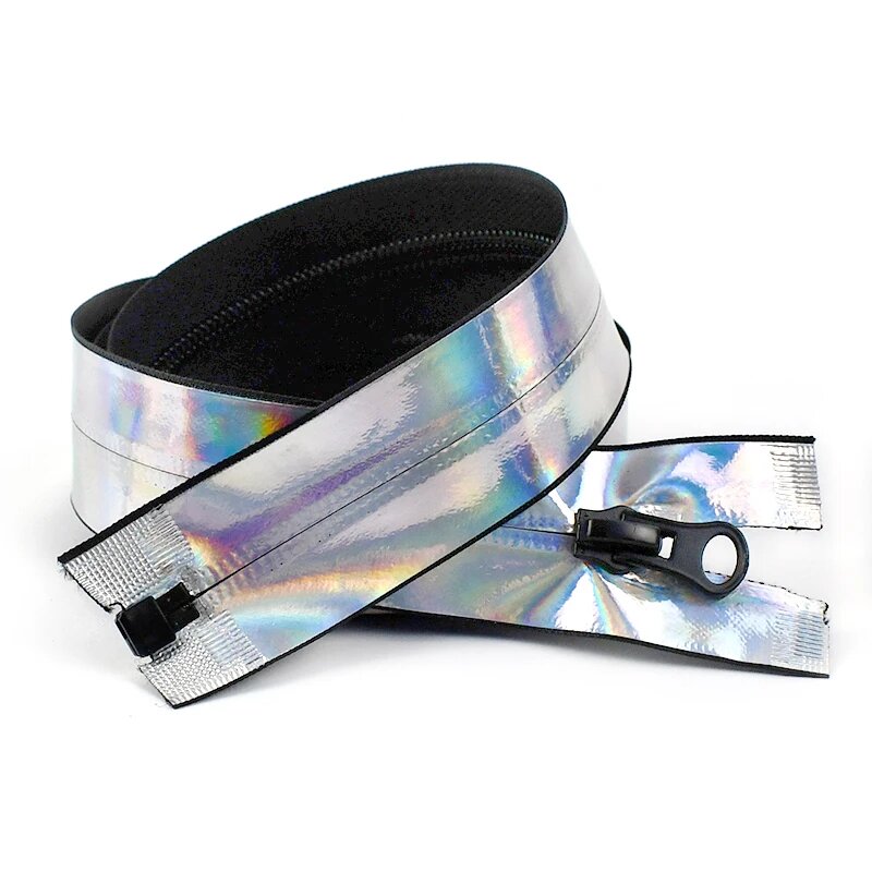 Meetee Водонепроницаемые молнии 2/5 шт, 40-100 см Серебряный, 100cm, ZA478-Laser, 5Pcs