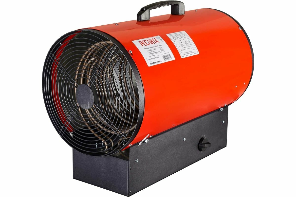 Тепловая пушка Ресанта ТЭП-15000К красный/черный, мощность 15000 Вт, обогрев 95 кв. м,
