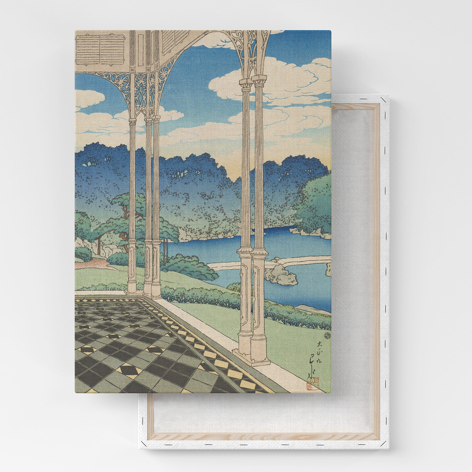 Картина на холсте, репродукция / Хасуй Кавасэ - The garden viewed / Размер 40 x 53 см