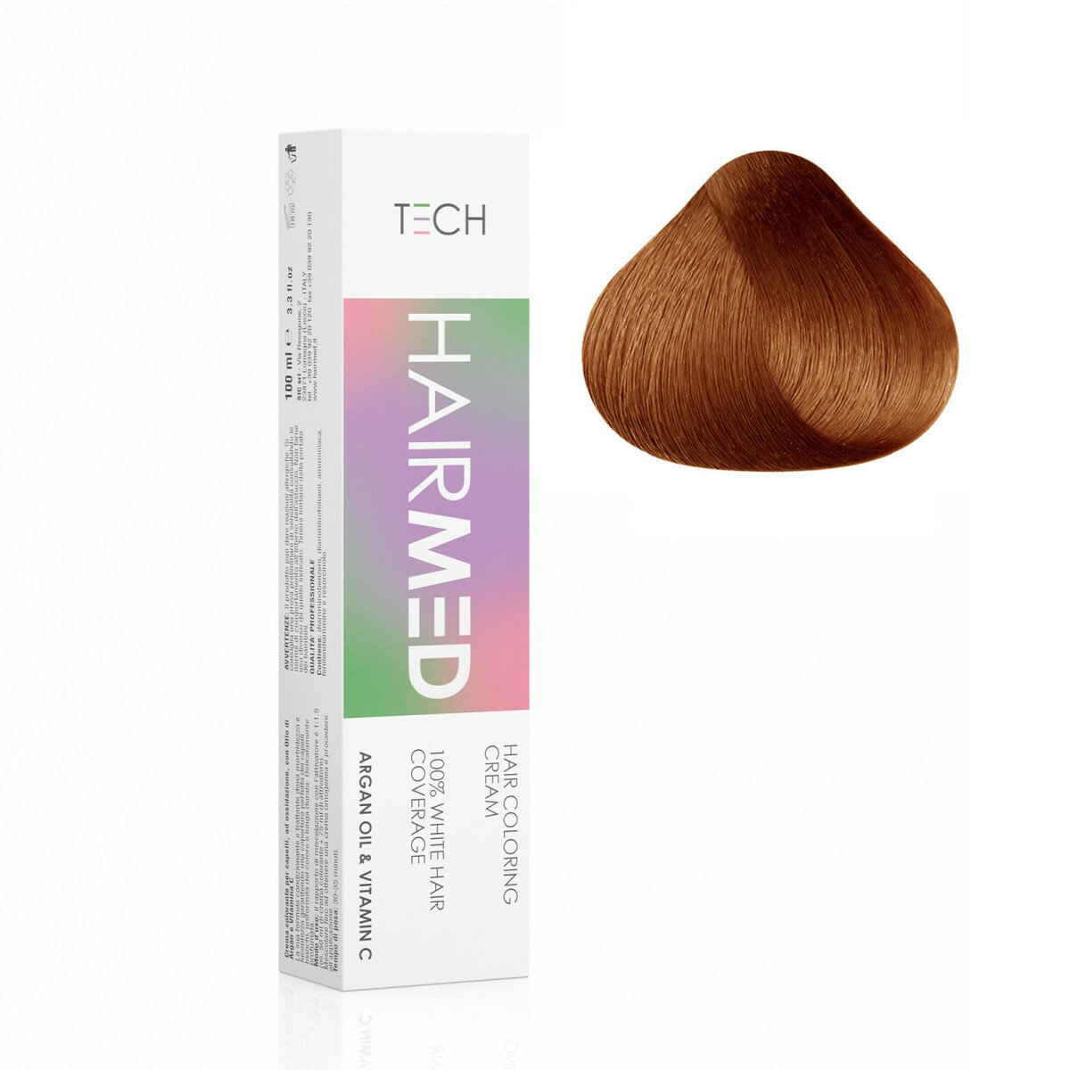 Крем - краска для волос профессиональная Hairmed 8/43 Светлый русый Медно-золотистый, 100 мл