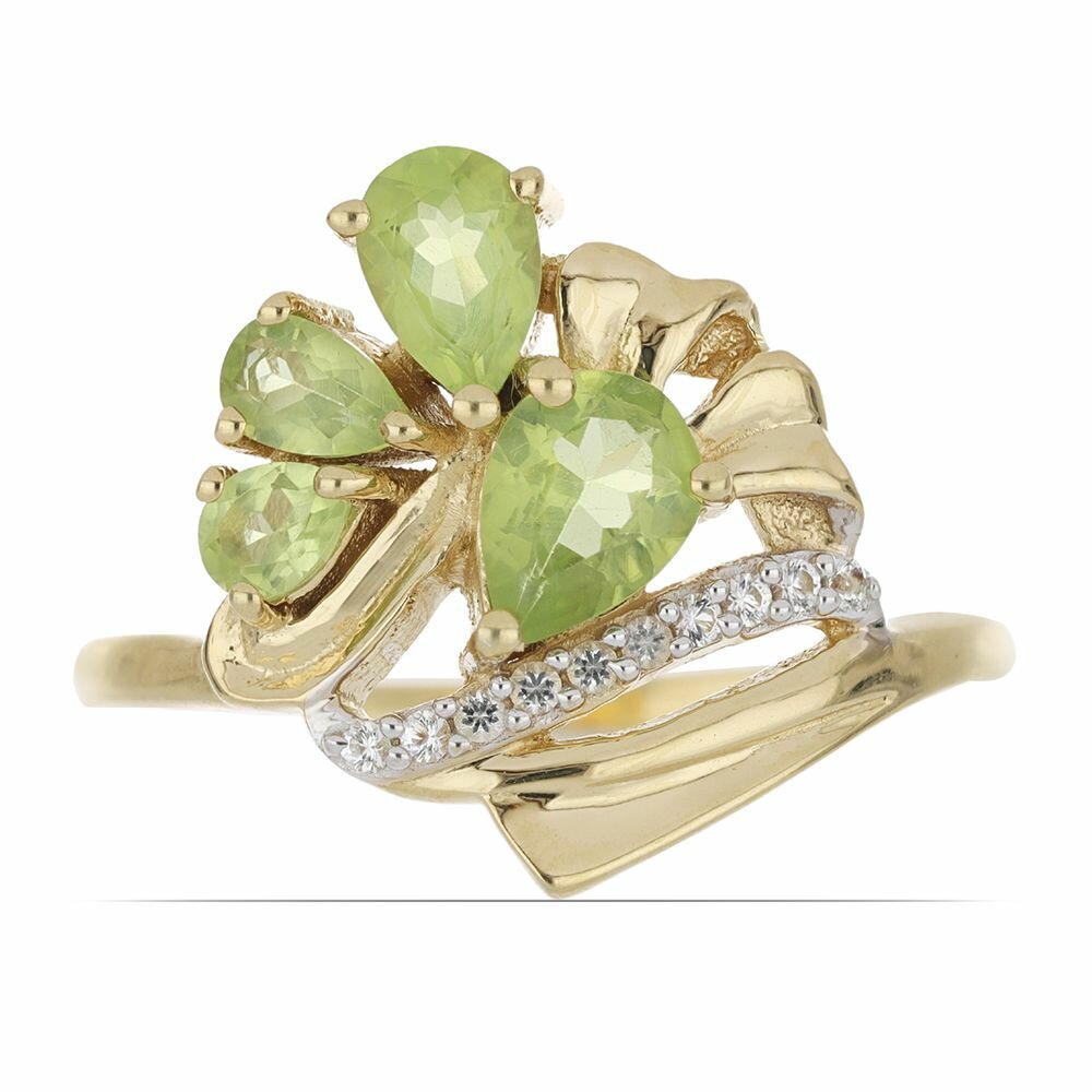 Кольцо, серебро, 925 проба, топаз, перидот