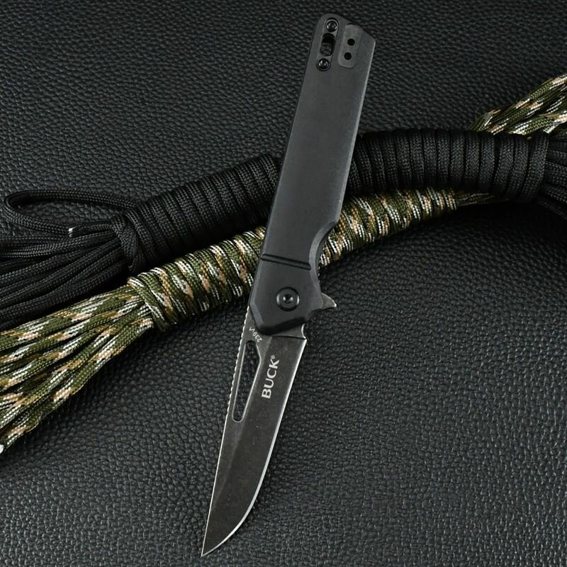 Нож складной MIRCO BUCK 239, Сталь 8Cr13Mov, Черная рукоять Нейлон