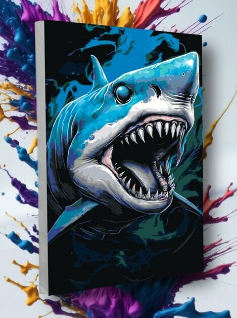 Картина по номерам Акула Океан Хищник Челюсти 40*50