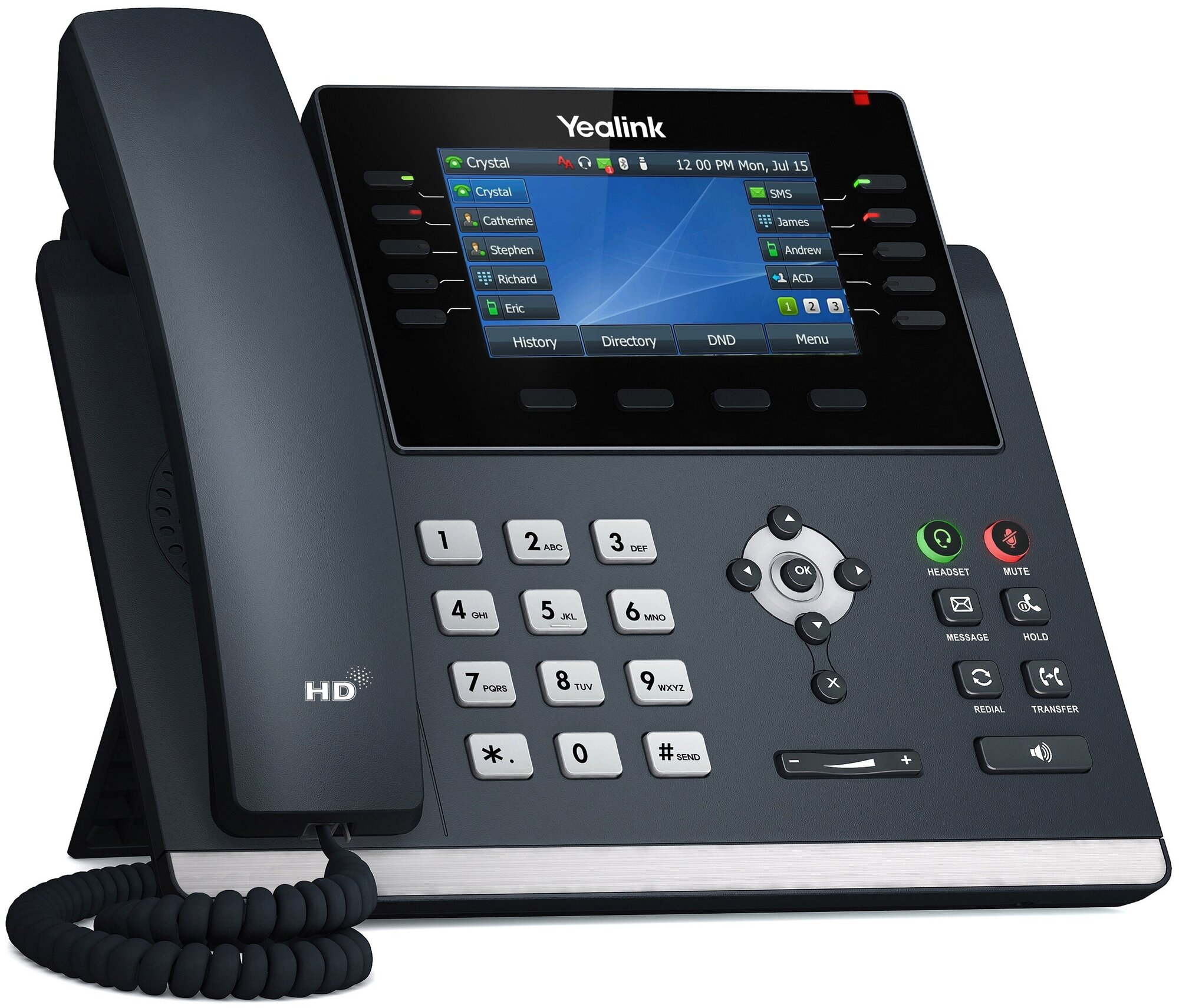 VoIP-телефон Yealink SIP-T46U, цветной экран, 2 порта USB, 16 аккаунтов, черный