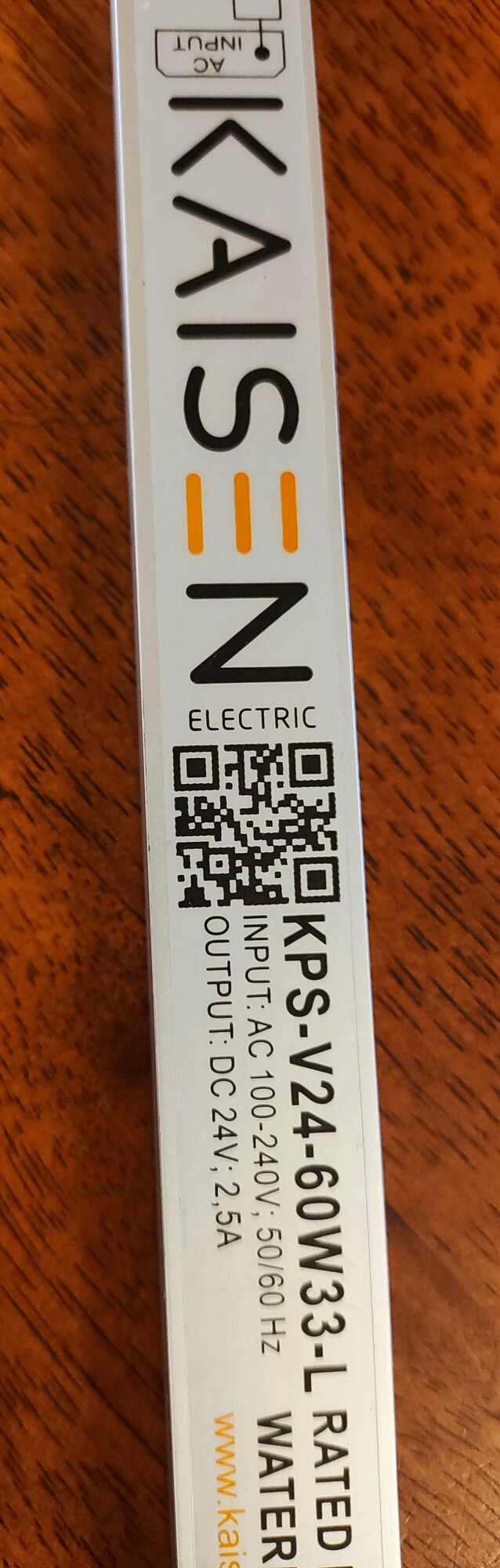 Блок питания для светодиодной ленты 24В 60Вт IP33 компактный Kaisen KPS-V24-60W33-L