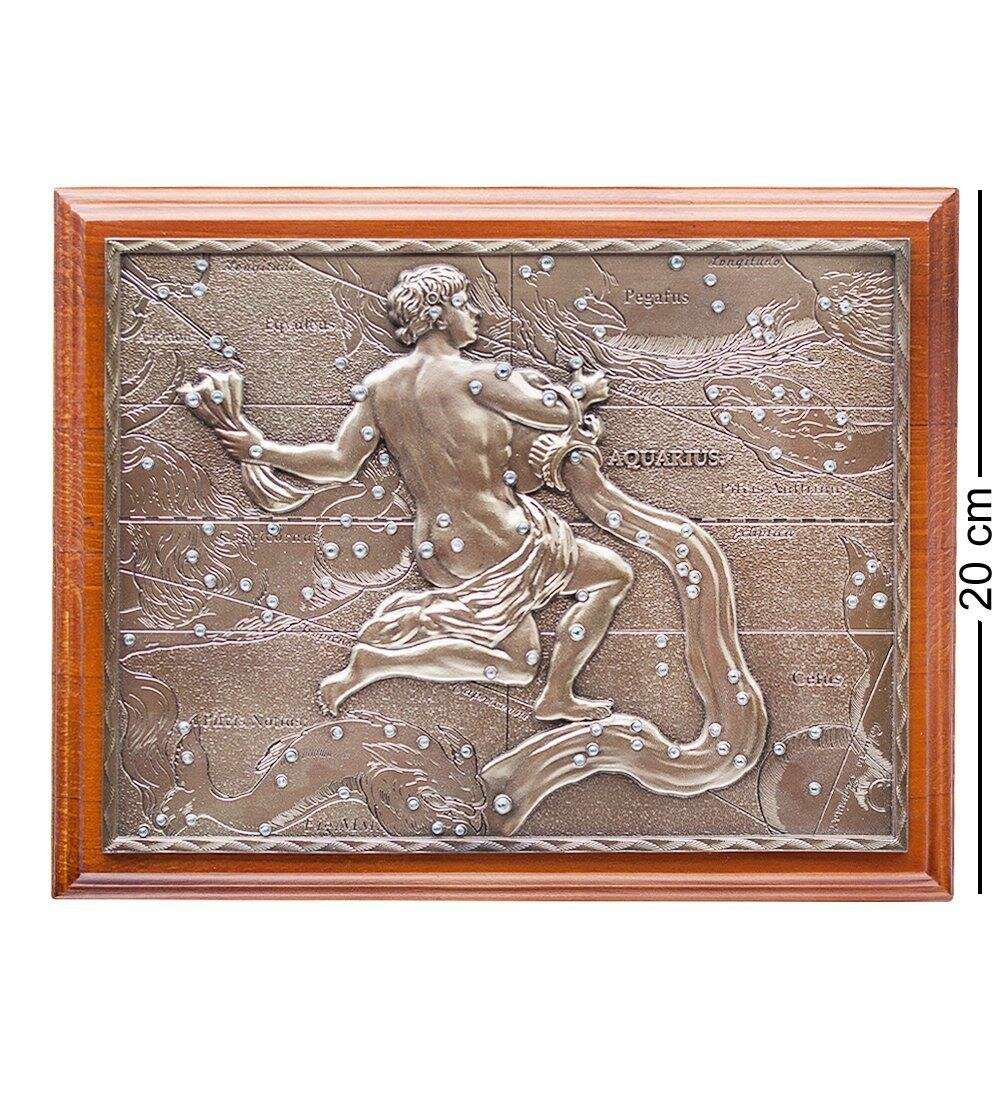 Панно "Знак зодиака Водолей" 25х20 A2025929 разностор, Медь, ДСП, кристалы саровски