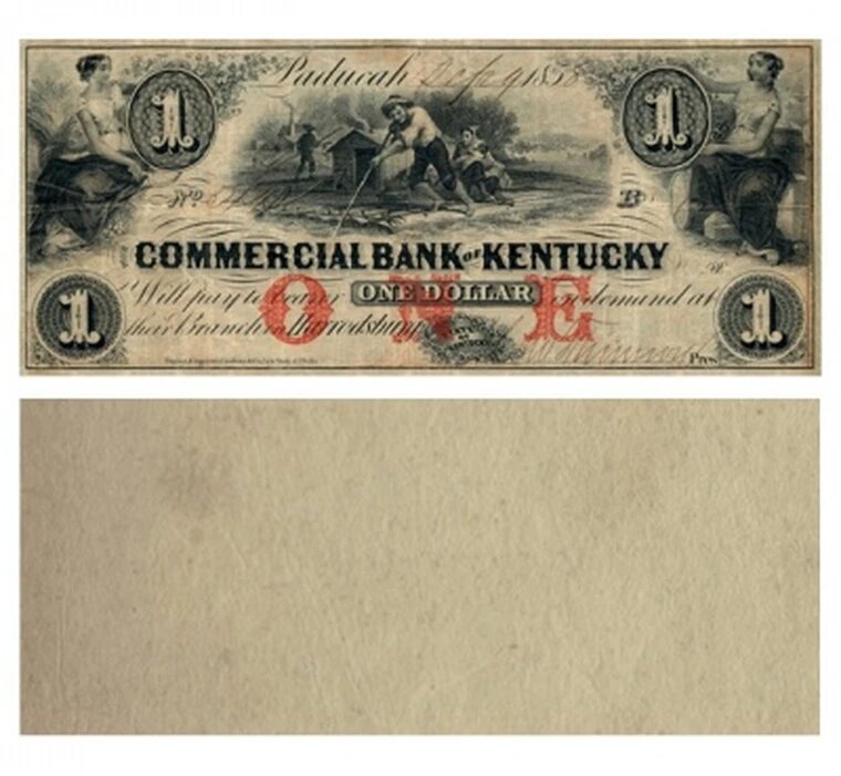1 доллар 1858 США, штат Кентукки, сувенирная копия, банкноты и купюры редкие коллекционные